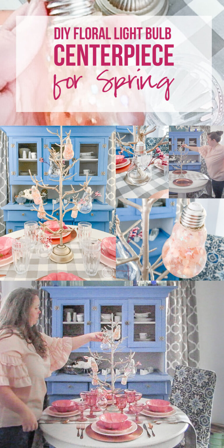 DIY Floral Light Bulb Centerpiece for Spring - Happily Ever After, Etc.