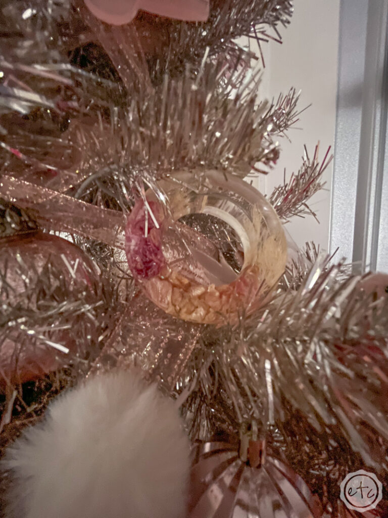 Christmas Tree with 5 Types of Resin Ornaments - Happily Ever After, Etc.