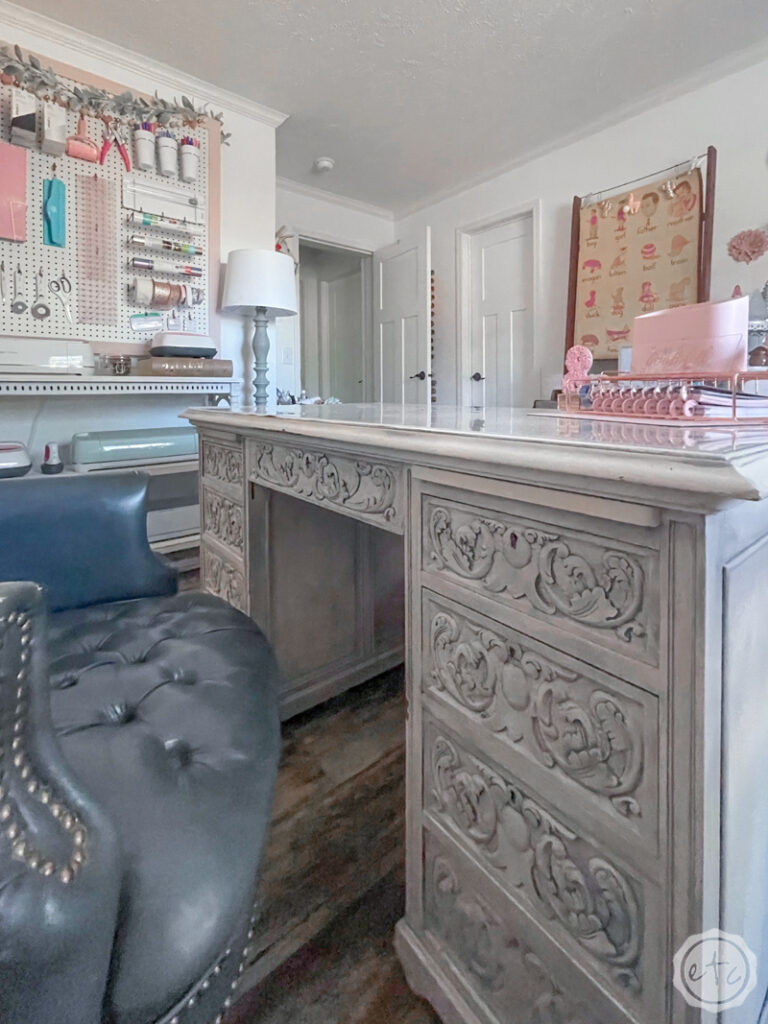 Blush and Rose Gold Craft Room Tour - Happily Ever After, Etc.