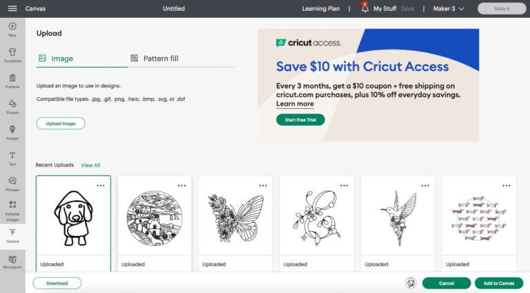 How to Upload an Embroidery PDF Pattern to Cricut Design Space ...