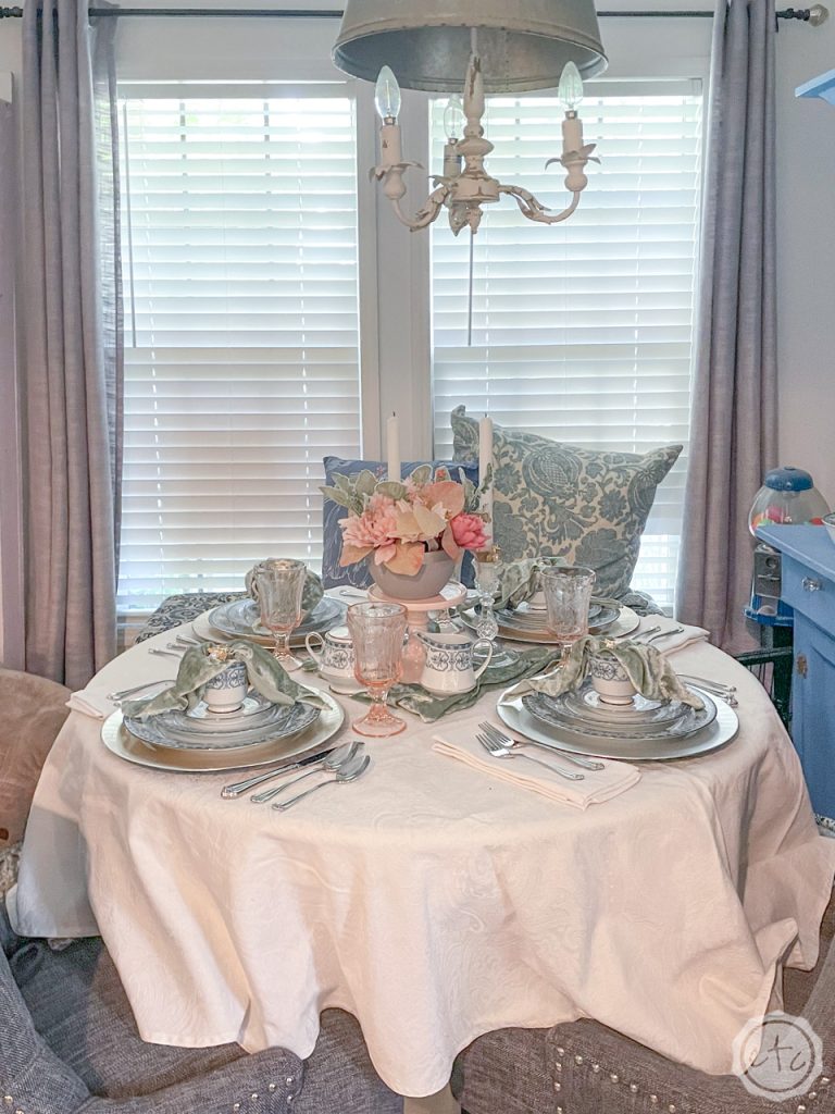 Soft Green and Pink Bridgerton Style Table! - Happily Ever After, Etc.