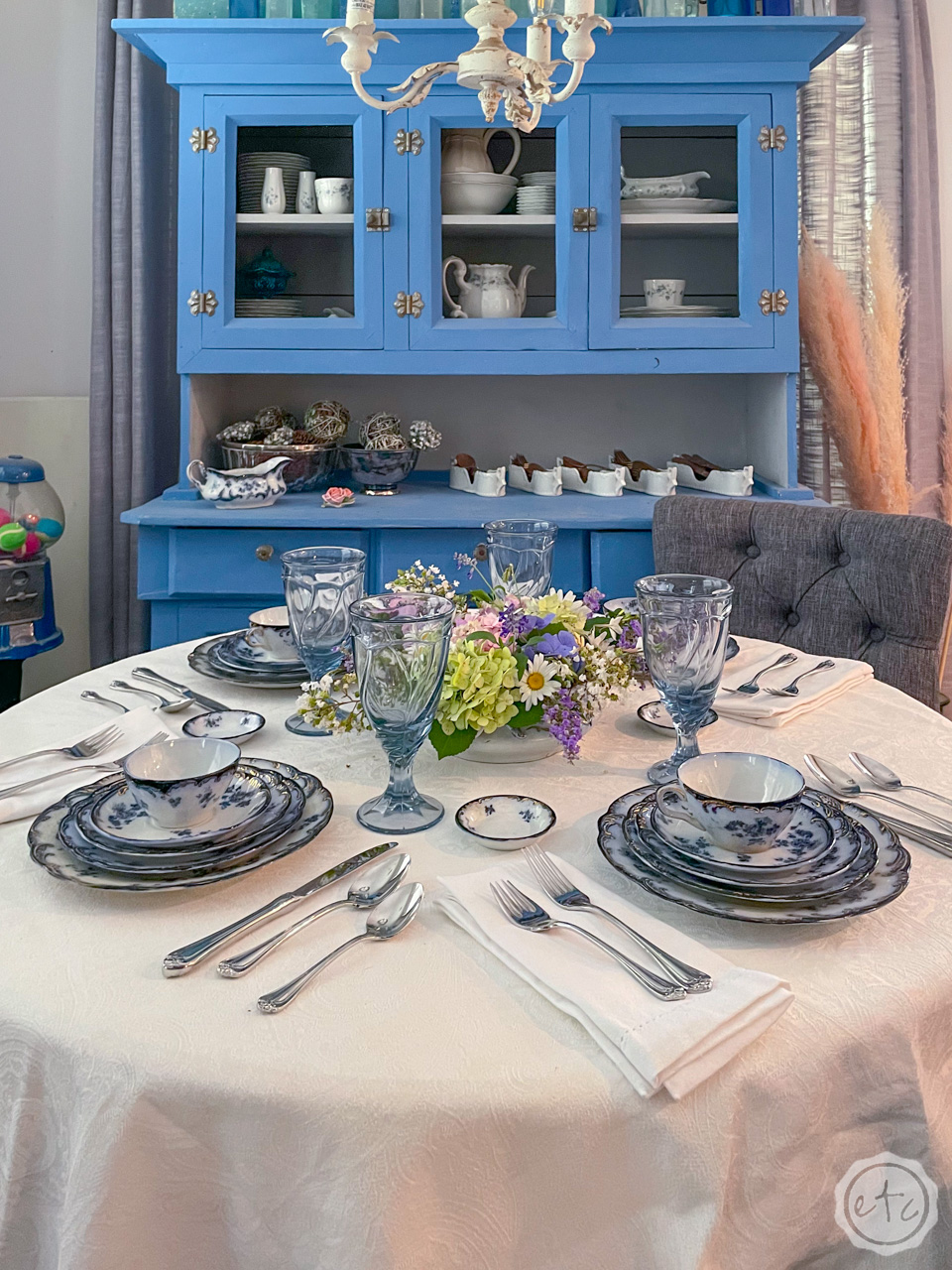 Setting a Bridgerton Blue Table - Happily Ever After, Etc.